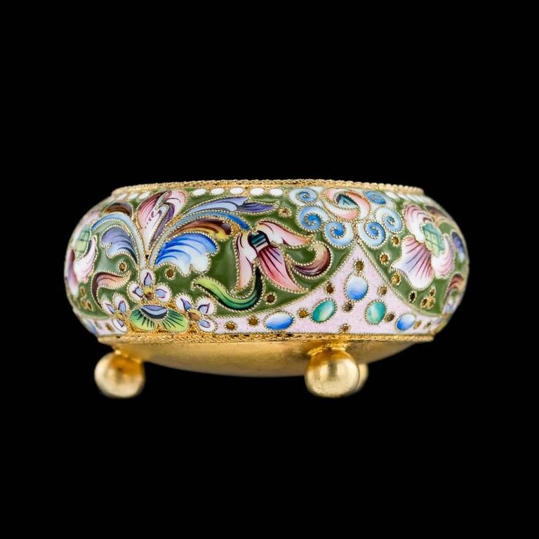 Antique 20th Century Russian Silver Shaded Enamel Salts by Maria ...