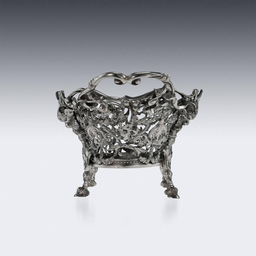 Antique 19th Century French Empire Style Solid Silver Basket, circa 1896 at 1stDibs