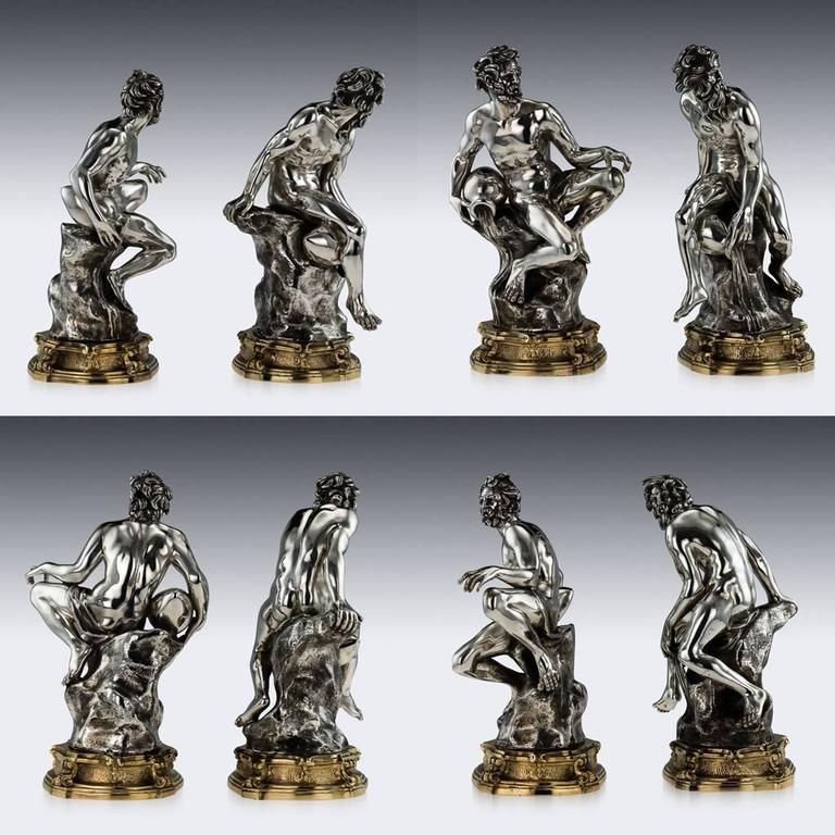 Antique Italian Eugenio Avolio Solid Silver Sculptures, Naples, circa ...