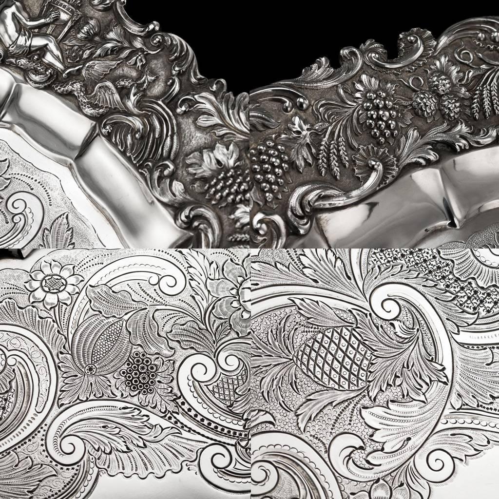 19th Century Regency Solid Silver Magnificent Salver Tray, J Hayne ...