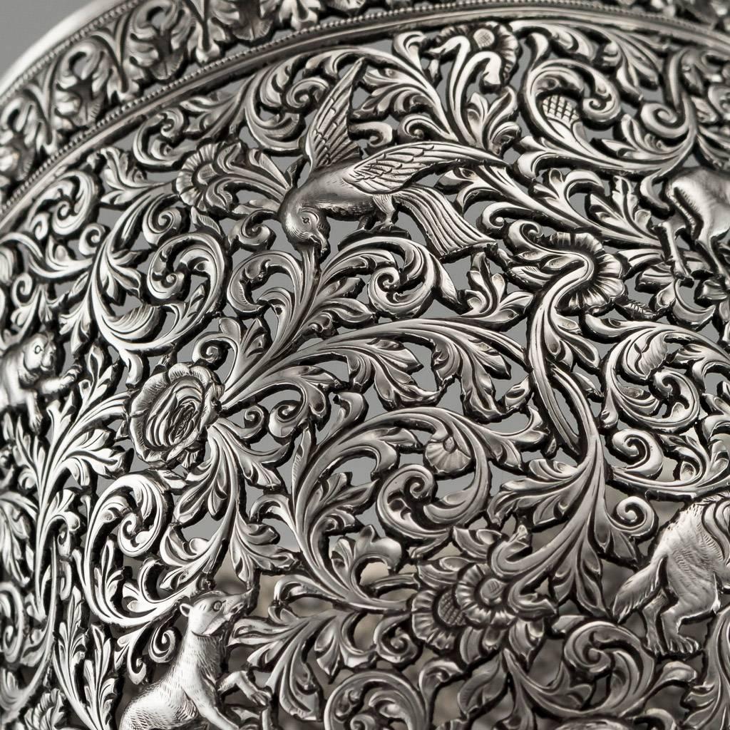 19th Century Indian Cutch Solid Silver Silver Goblet, Animal Scenes ...