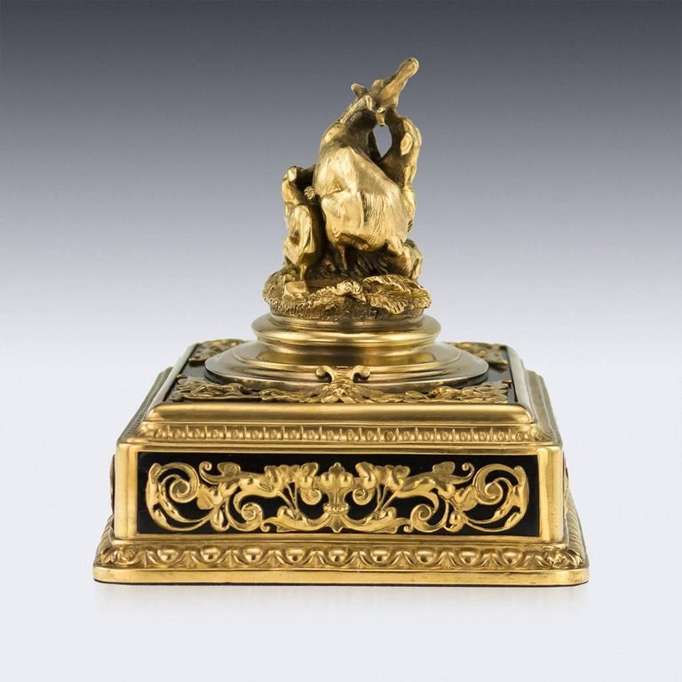 Antique 19th Century Victorian Jean-Valentin Morel Solid Silver-Gilt ...