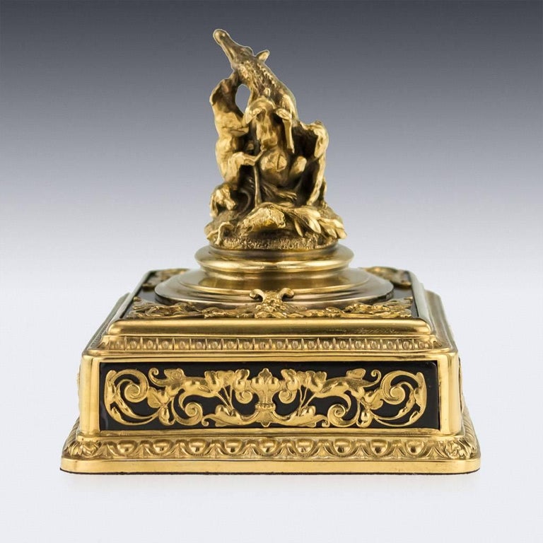 Antique 19th Century Victorian Jean-Valentin Morel Solid Silver-Gilt ...