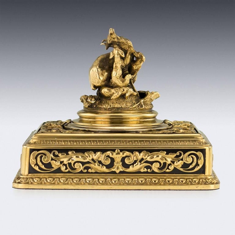 Antique 19th Century Victorian Jean-Valentin Morel Solid Silver-Gilt ...