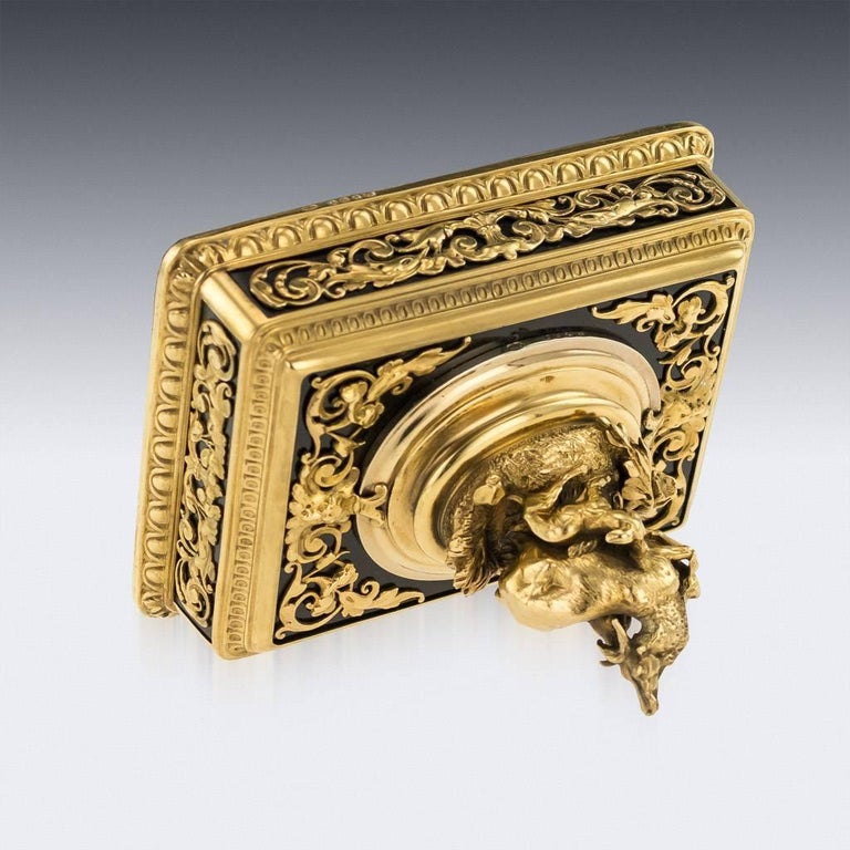 Antique 19th Century Victorian Jean-Valentin Morel Solid Silver-Gilt ...