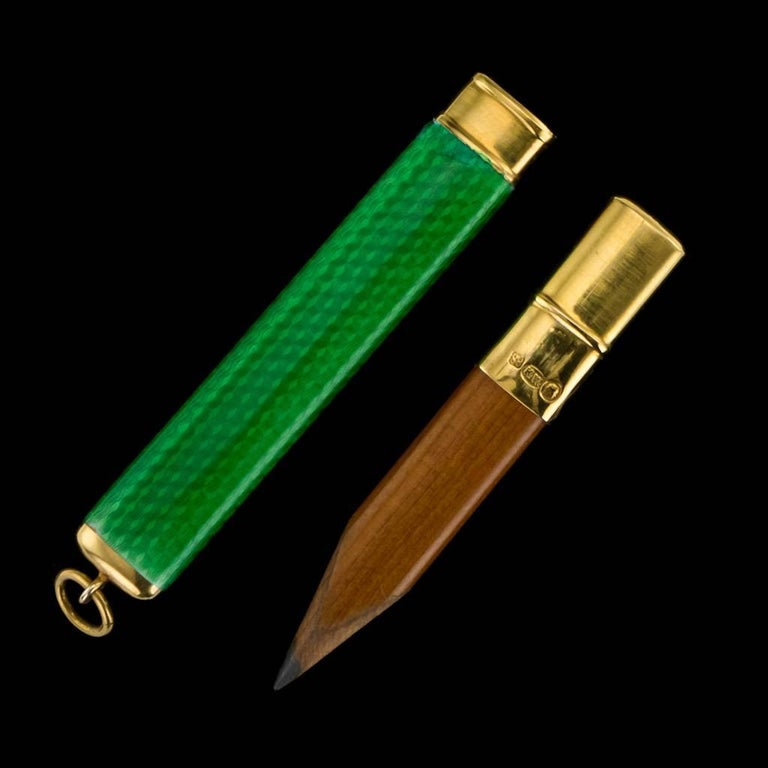 20th Century Russian Faberge Silver-Gilt Enamel Pencil, Henrik Wigstrom ...