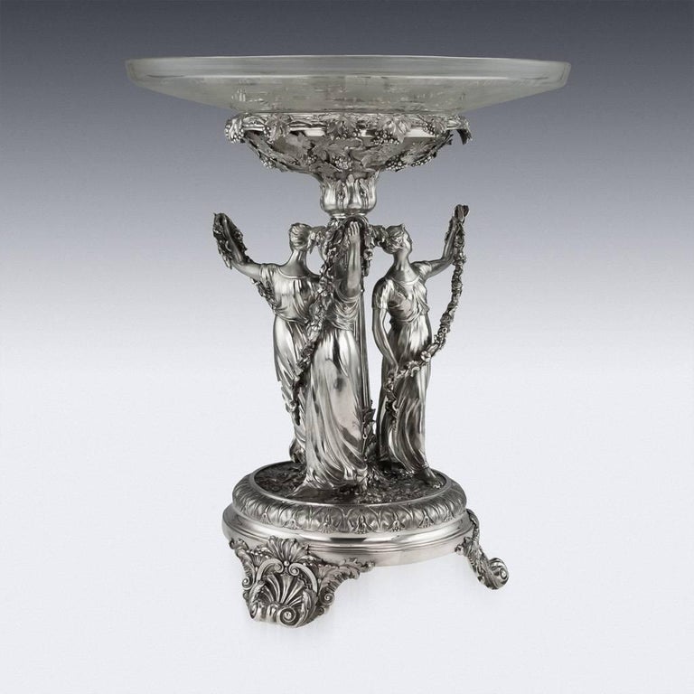 19th Century Georgian Solid Silver Figural Centerpiece, Benjamin Smith ...
