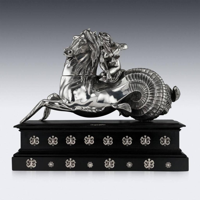 Antique 19th Century Italian Solid Silver Statues of Poseidon and ...