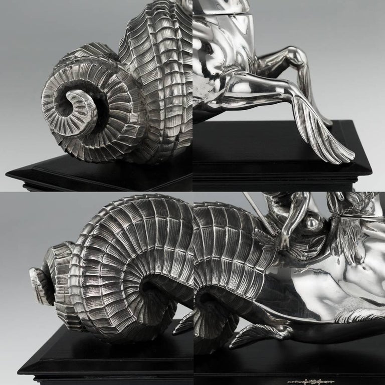 Antique 19th Century Italian Solid Silver Statues of Poseidon and ...