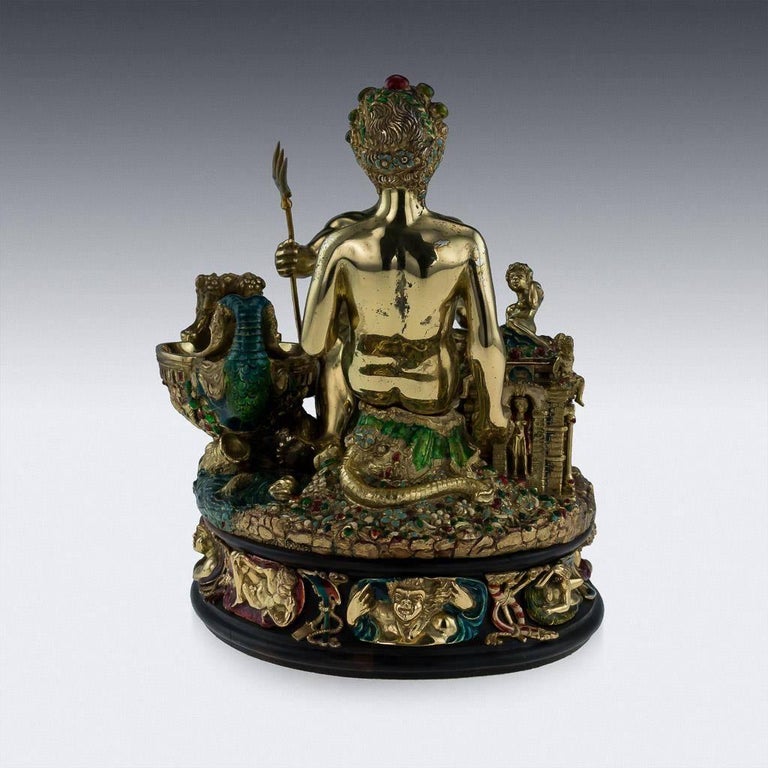 20th Century Italian Solid Silver Gilt and Enamel Cellini Salt Cellar ...