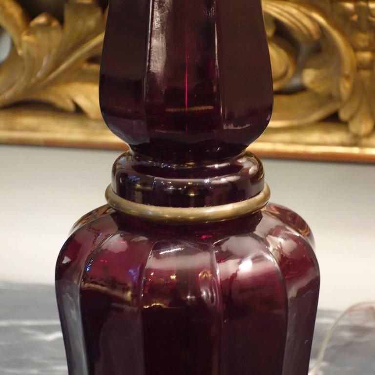 19th Century Ruby Glass Lamp For Sale at 1stDibs