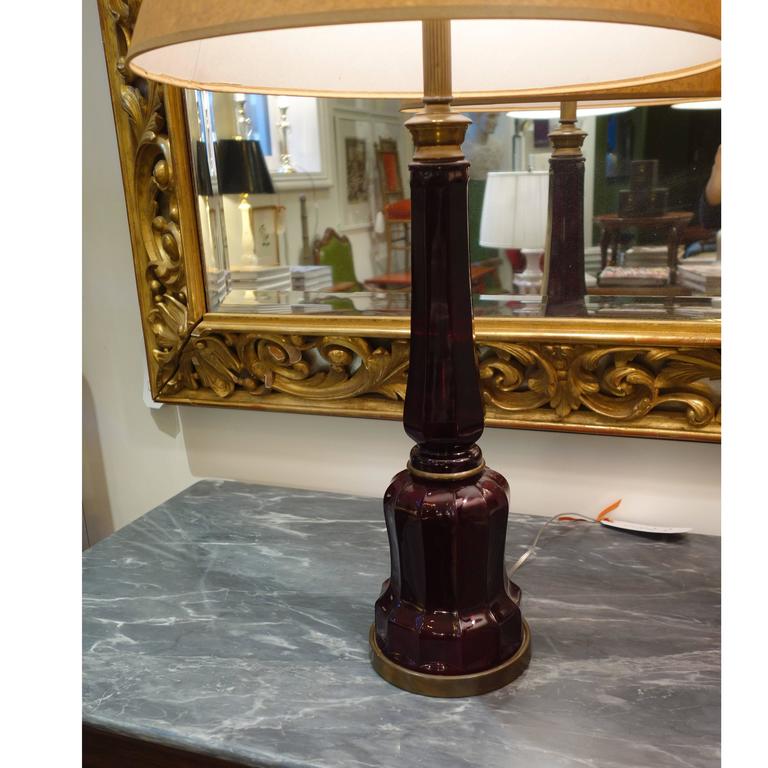19th Century Ruby Glass Lamp For Sale at 1stDibs