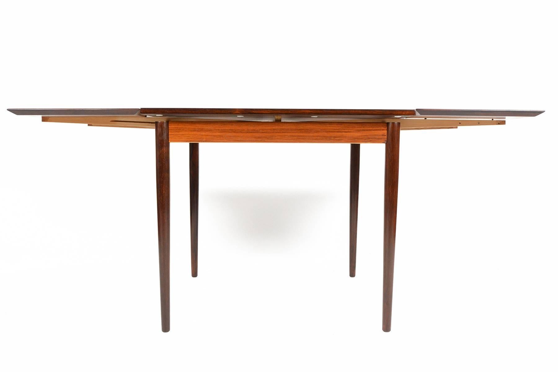 Brazilian Rosewood Square Draw Leaf Dining Table at 1stDibs