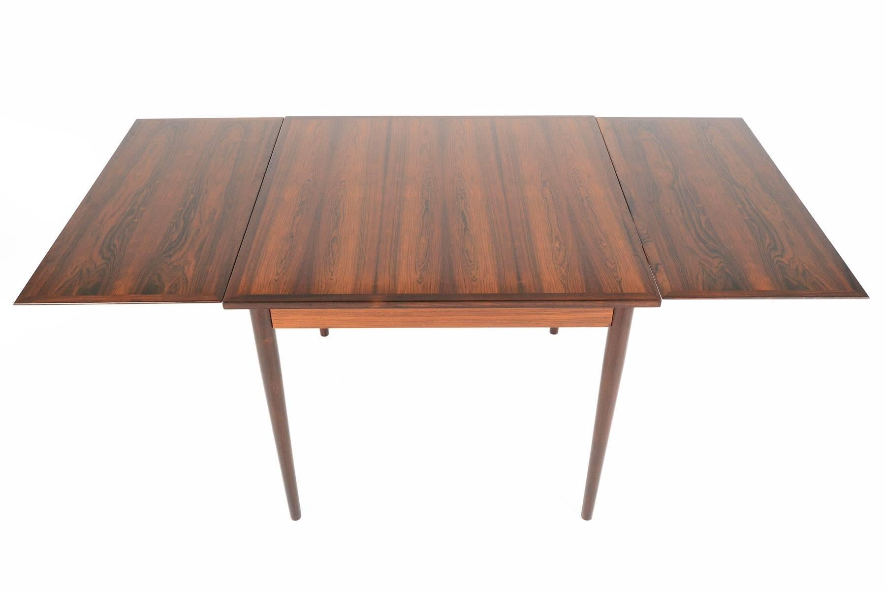 Brazilian Rosewood Square Draw Leaf Dining Table at 1stDibs