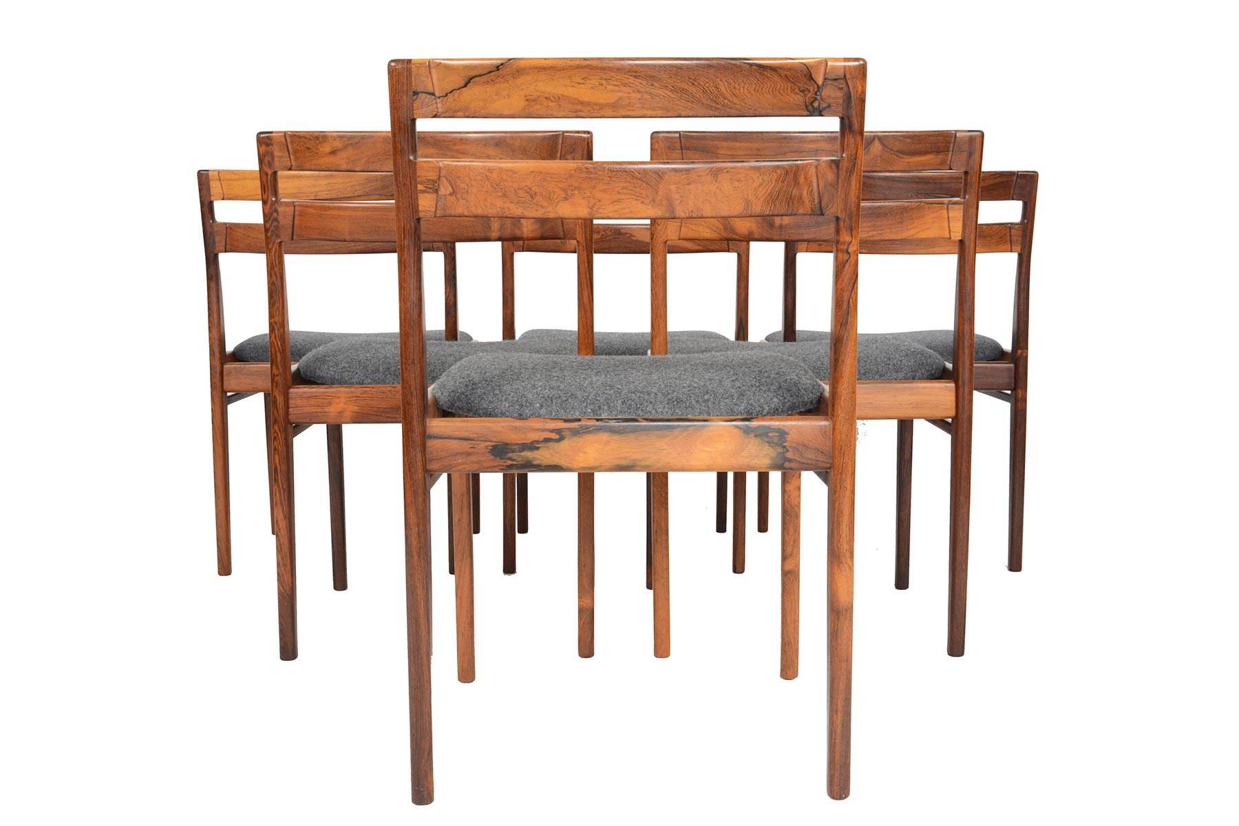 Set of Six Danish Modern Midcentury Dining Chairs by Henry Rosengren ...