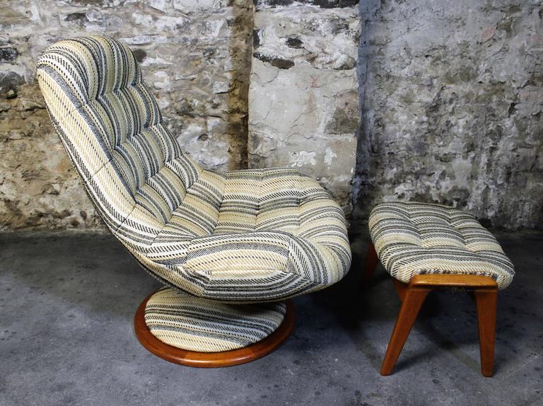 R. Huber Teak Sofa, Lounge Chair and Ottoman, Danish Modern at 1stDibs