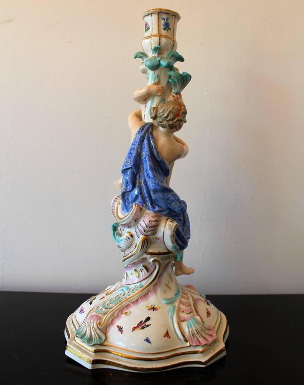 Pair of Meissen Porcelain Candlesticks or Candle Holders at 1stDibs ...