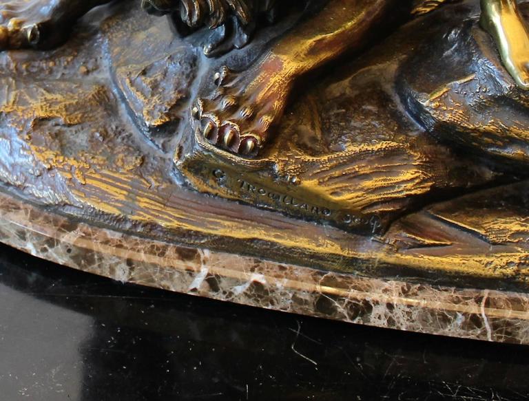 Gustave Trouillard French Gilt and Patinated Bronze Sculpture of Cupid ...
