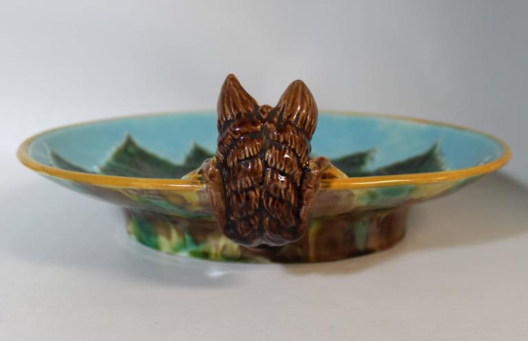 George Jones Majolica Fox Dish at 1stDibs