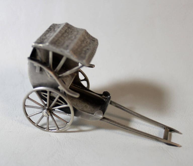 19th Century Chinese Export Silver Rickshaw by Luen Wo of Shanghai at ...