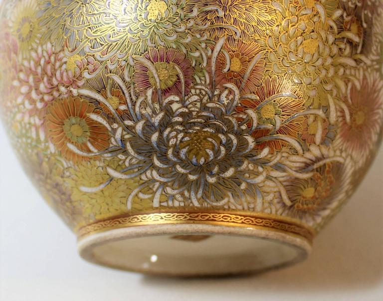 Japanese Meiji Period Pottery Vase Painted in 'Mille Fleur' Pattern For ...