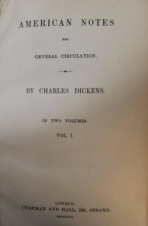 'American Notes' First Edition Books by Charles Dickens For Sale at 1stDibs
