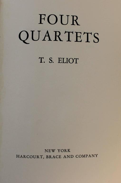 'Four Quartets' First Edition Book by T.S. Eliot For Sale at 1stDibs ...