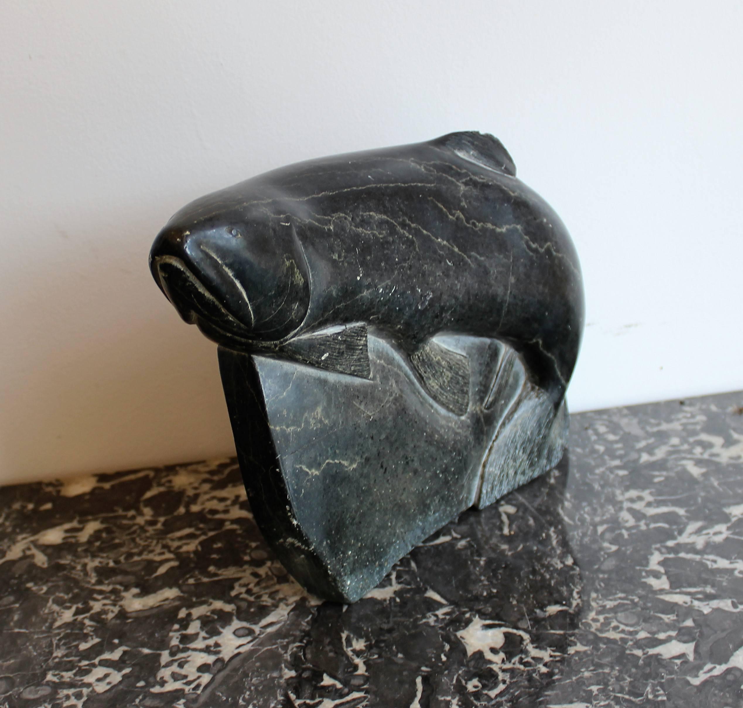 Inuit Soapstone Fish Carving For Sale at 1stDibs