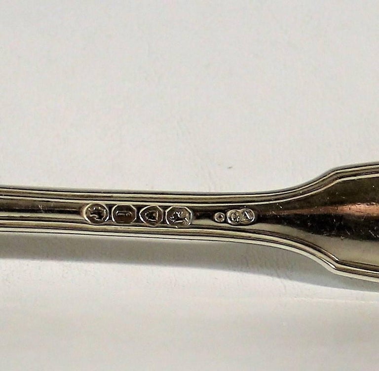 Twelve 19th Century Chawner and Co George William Adams Sterling Silver ...
