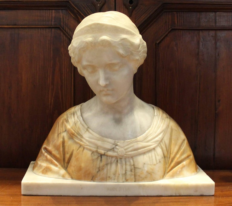 19th Century Italian Alabaster Bust at 1stDibs