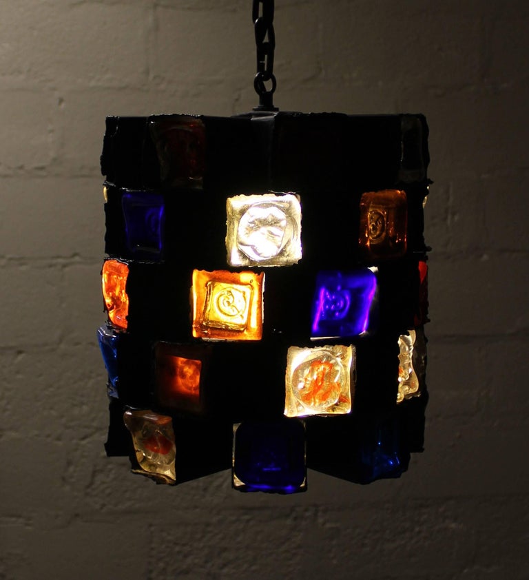 Felipe Delfinger Brutalist Chandelier for Feders at 1stDibs