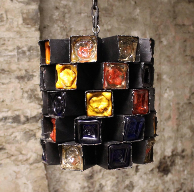 Felipe Delfinger Brutalist Chandelier for Feders at 1stDibs