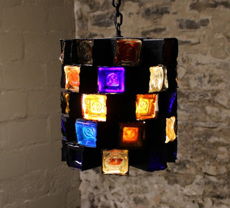 Felipe Delfinger Brutalist Chandelier for Feders at 1stDibs