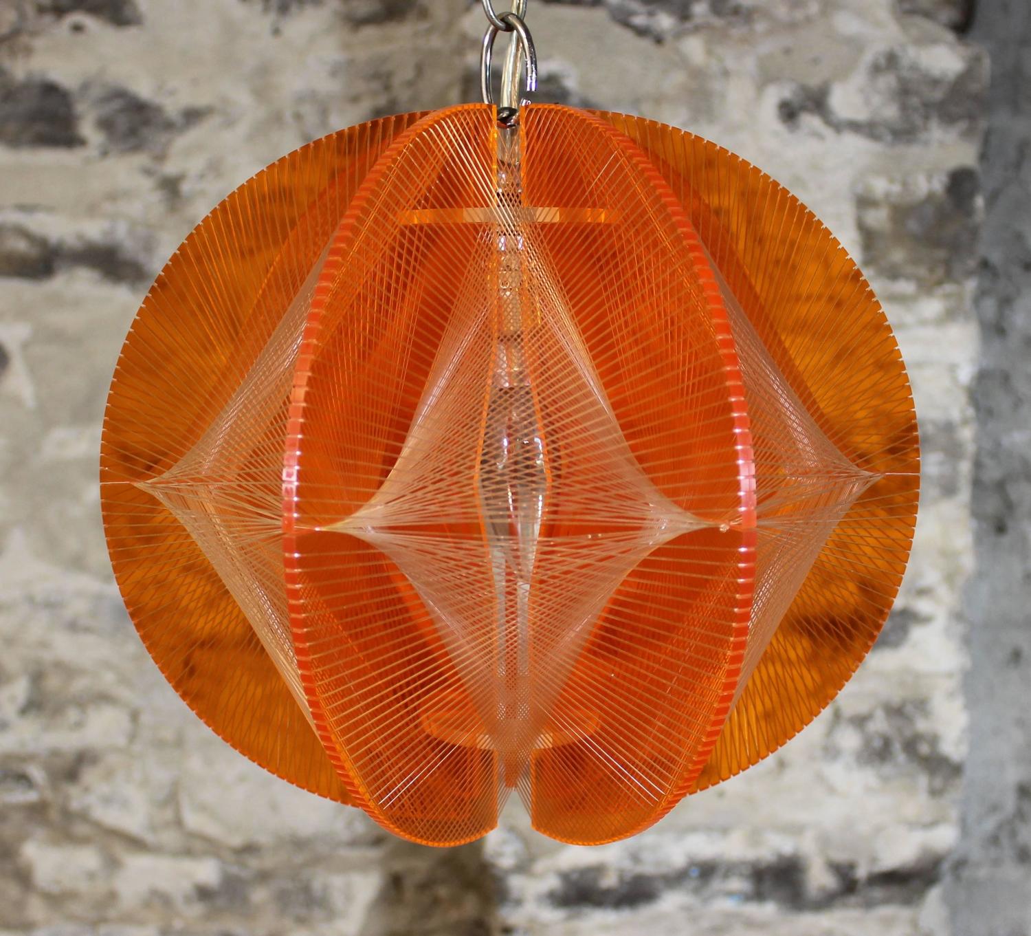 Mid-Century Modern Lucite Geometric String Light Fixture or Pendant at ...