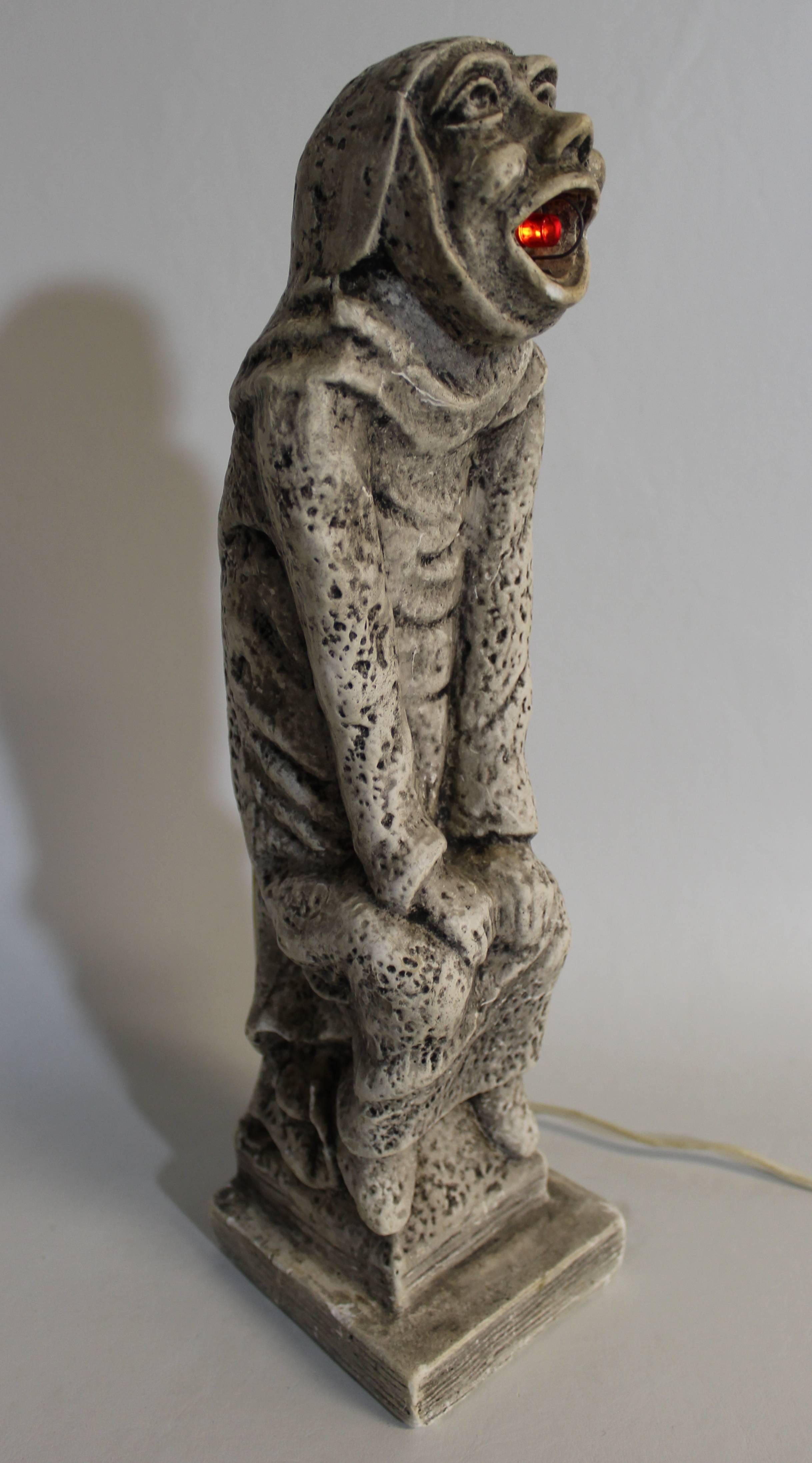 19th Century Gothic Sculptural Lamp of a Grotesque at 1stDibs