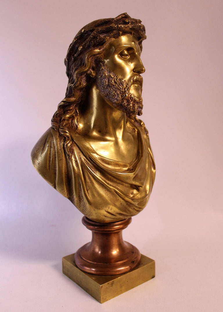 Jean Bulio Patinated Gilt Bronze Sculpture of Jesus Christ at 1stDibs