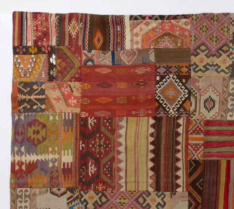 Unique Patchwork Rug Made of Vintage Anatolian Kilims at 1stDibs