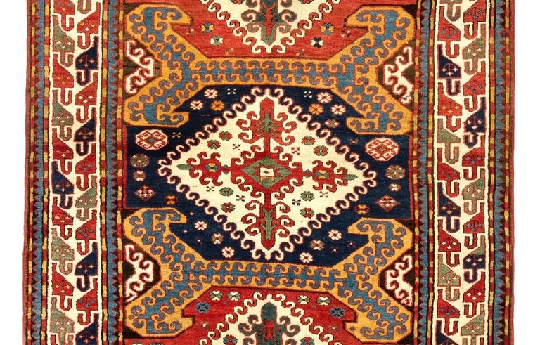 Exceptional Antique Caucasian Karabagh Chelaberd Rug For Sale at 1stdibs