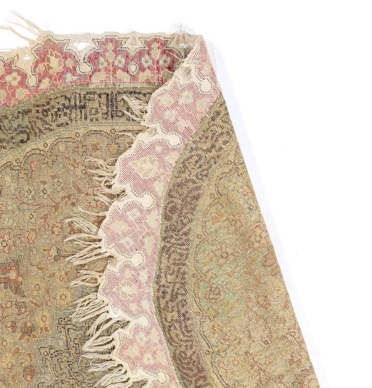 Silk and Metal Thread Round Turkish Rug, 19th Century at 1stDibs ...