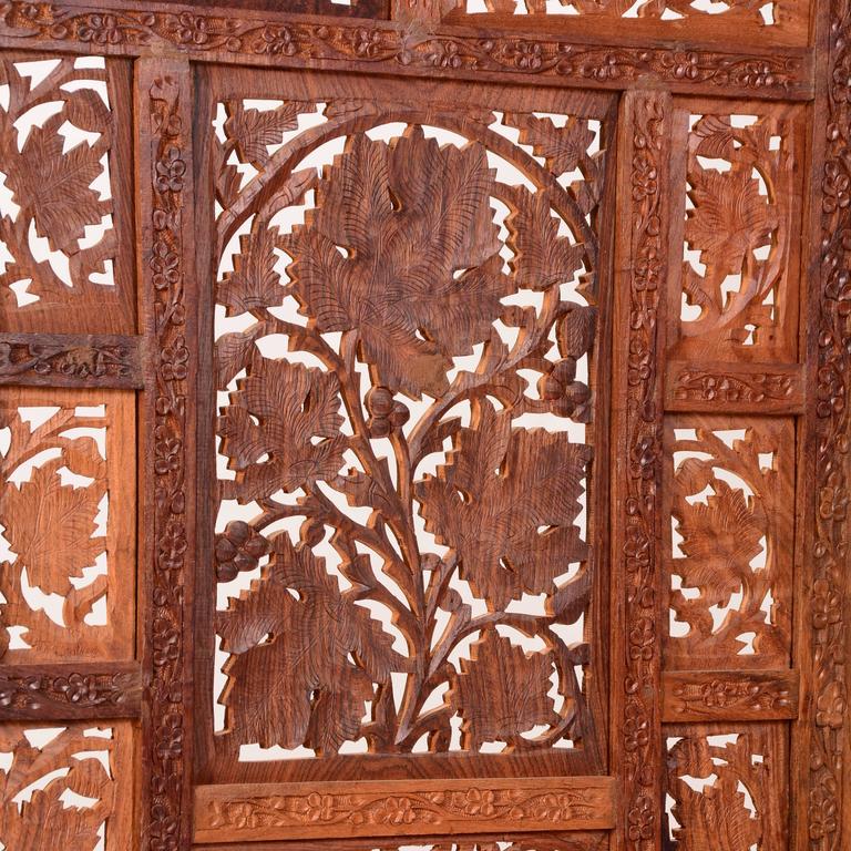 Anglo Indian Carved Four Panel Screen at 1stDibs | indian screens ...