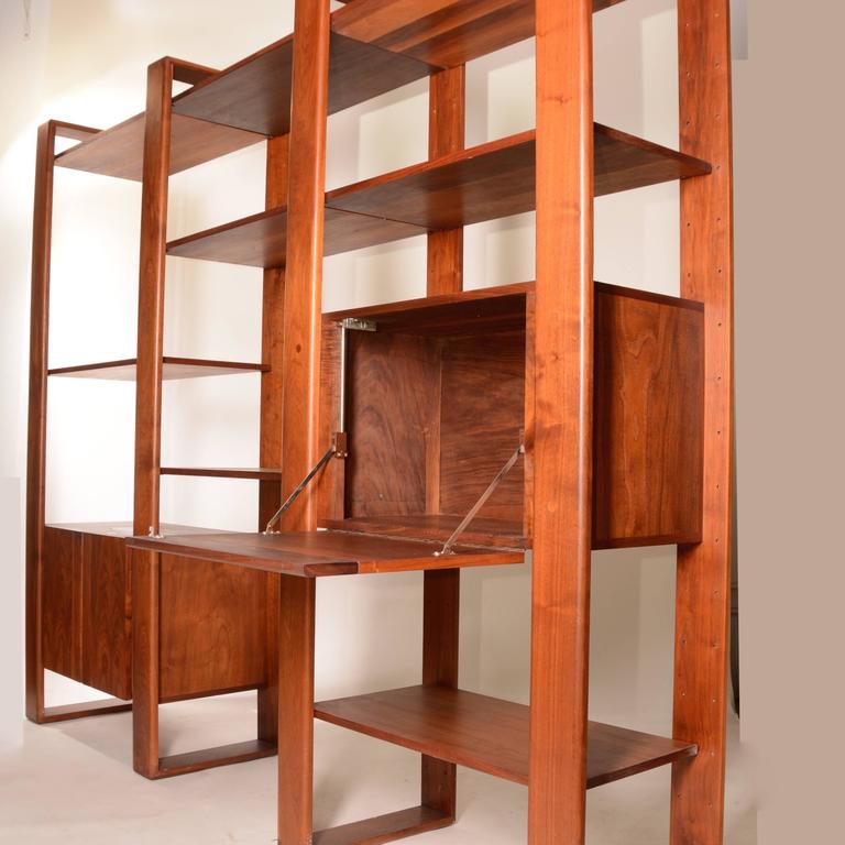Lou Hodges Walnut Freestanding Wall Unit Shelving System at 1stDibs ...