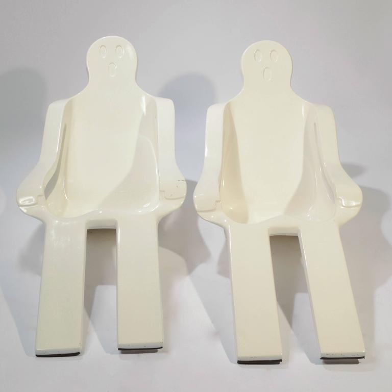 Set of Two Custom Anthropomorphic Fiberglass Chaises Lounge Chairs at ...
