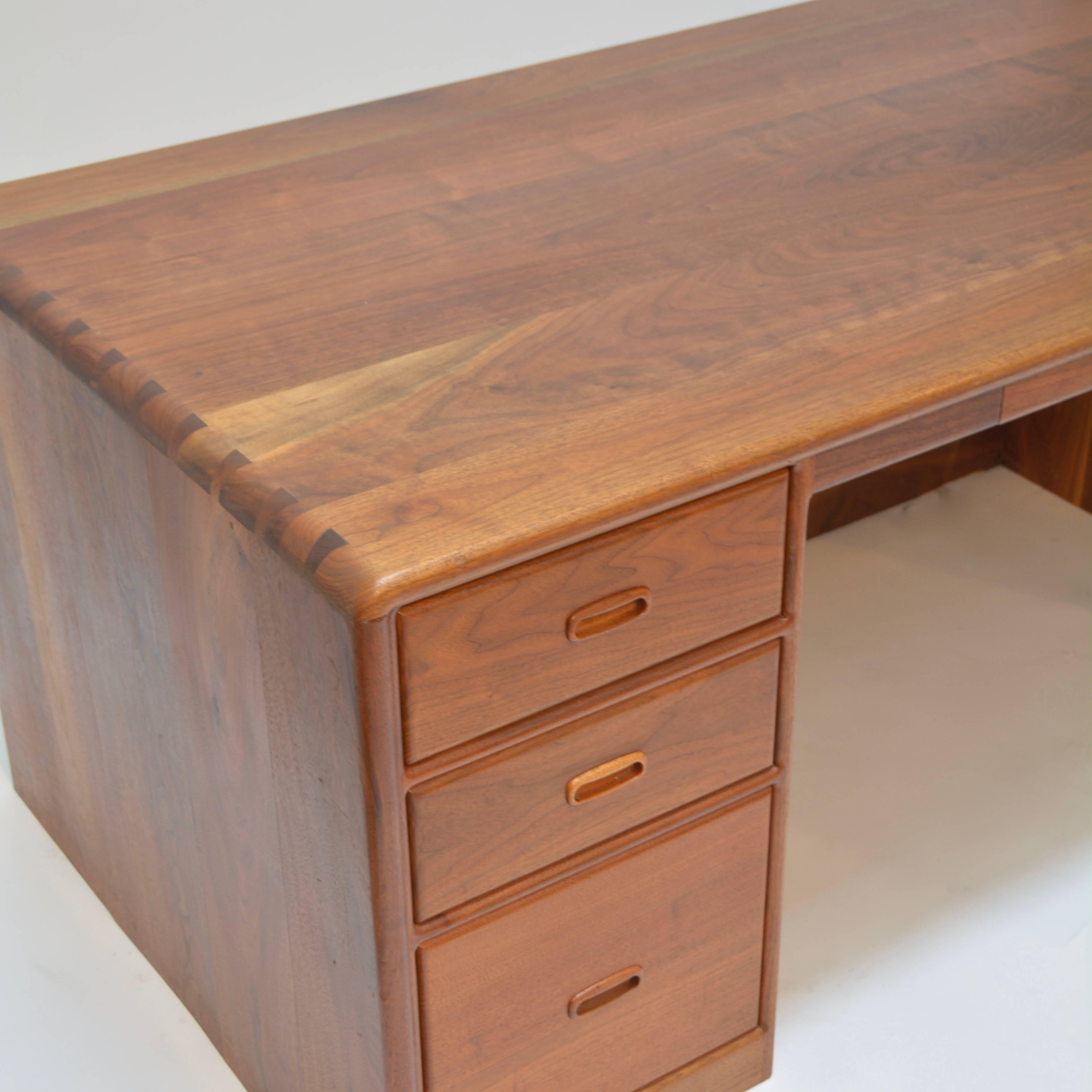 Ed Rizzardi Solid Walnut Executive Desk at 1stDibs