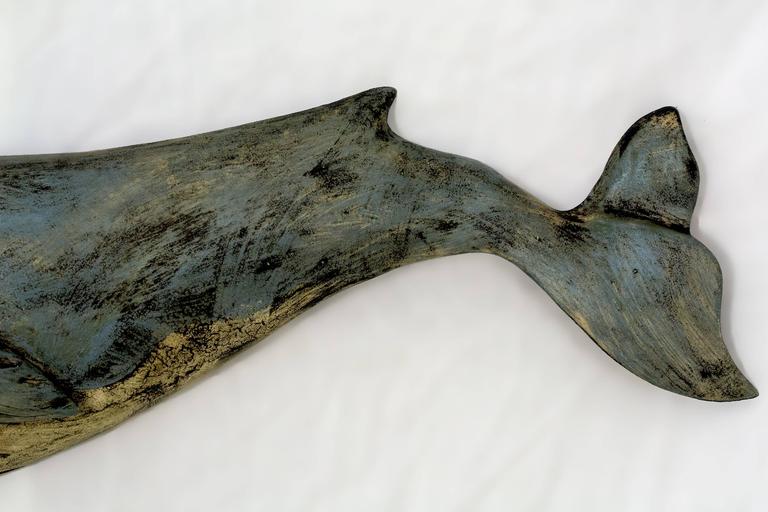 Carved and Painted Blue Whale by Wendy Lichtenstieger at 1stDibs