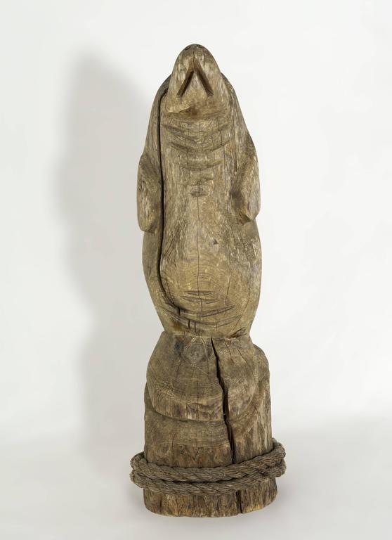 Folk Art Carved and Painted Wooden Manatee Figure at 1stDibs