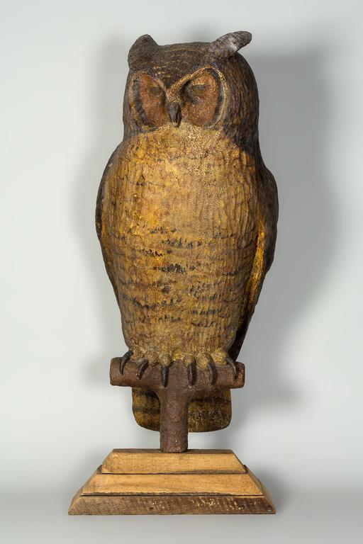 Great Horned Owl by Frank Finney at 1stDibs | great horned owl wood carving