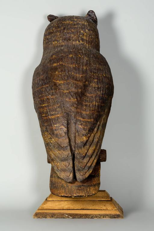 Great Horned Owl by Frank Finney at 1stDibs | great horned owl wood carving