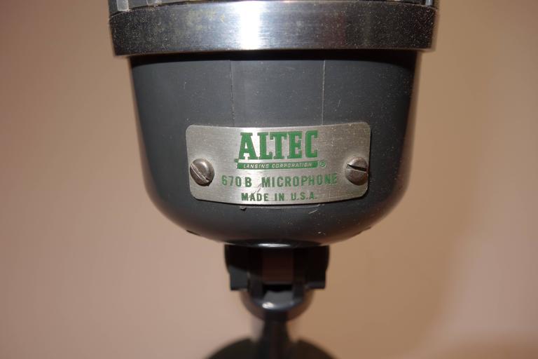 Altec Model 670-B Ribbon Studio Microphone with Rare Stand, Circa 1950s ...