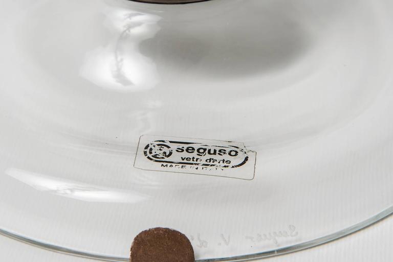 Seguso Signed Green Glass Murano Vase For Sale at 1stDibs