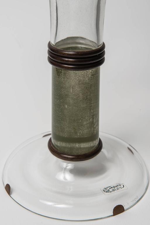 Seguso Signed Green Glass Murano Vase For Sale at 1stDibs
